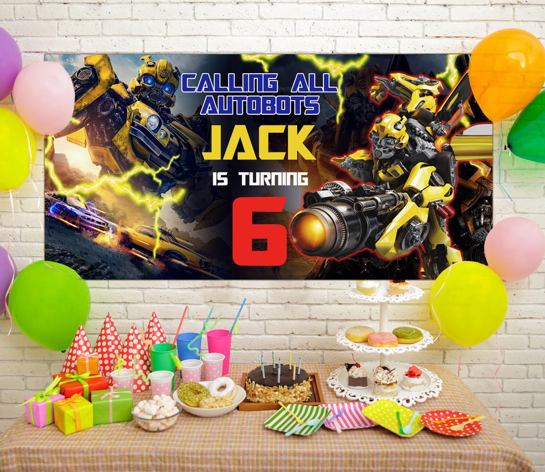 Custom Transformers Birthday Party Backdrop Transformers Birthday ...
