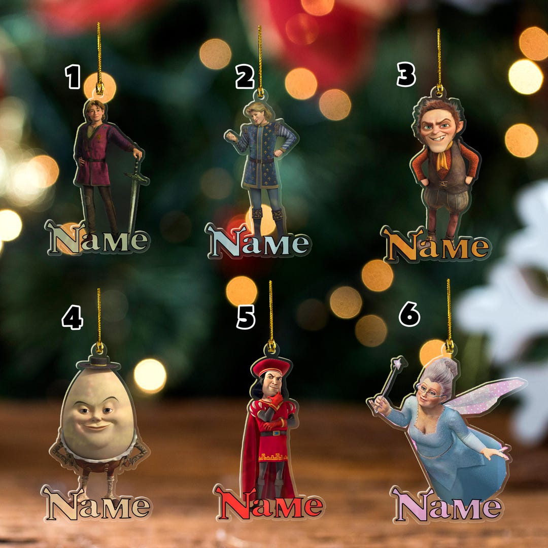 Custom Shrek Group Ornament, Personalized Shrek Christmas Tree Decor ...
