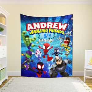 Spidey and His Amazing Friends Backdrop Design, Spiderman Banner ...