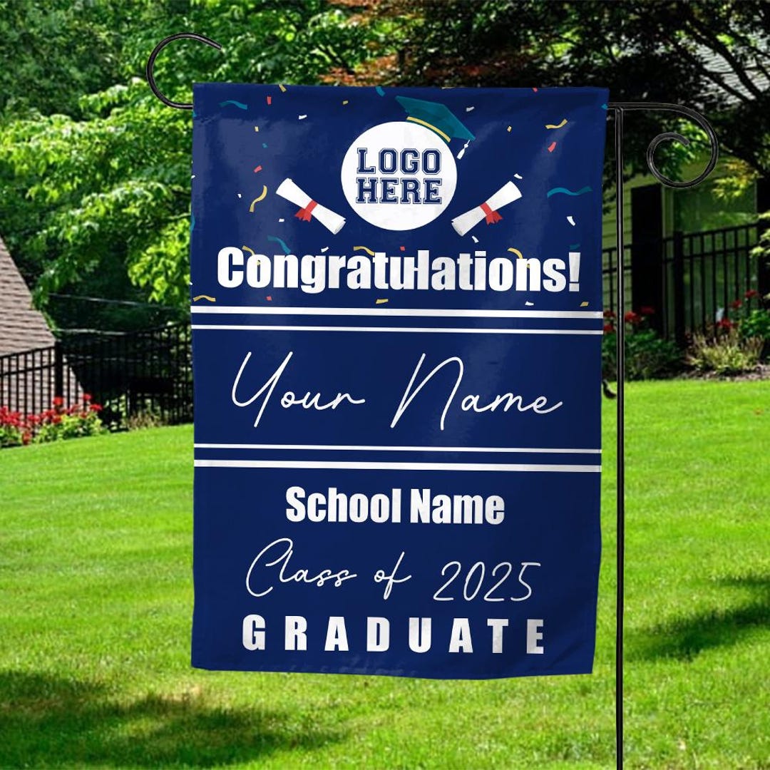 Personalized Graduation Banner, Custom Class of 2025 Flag, High School ...