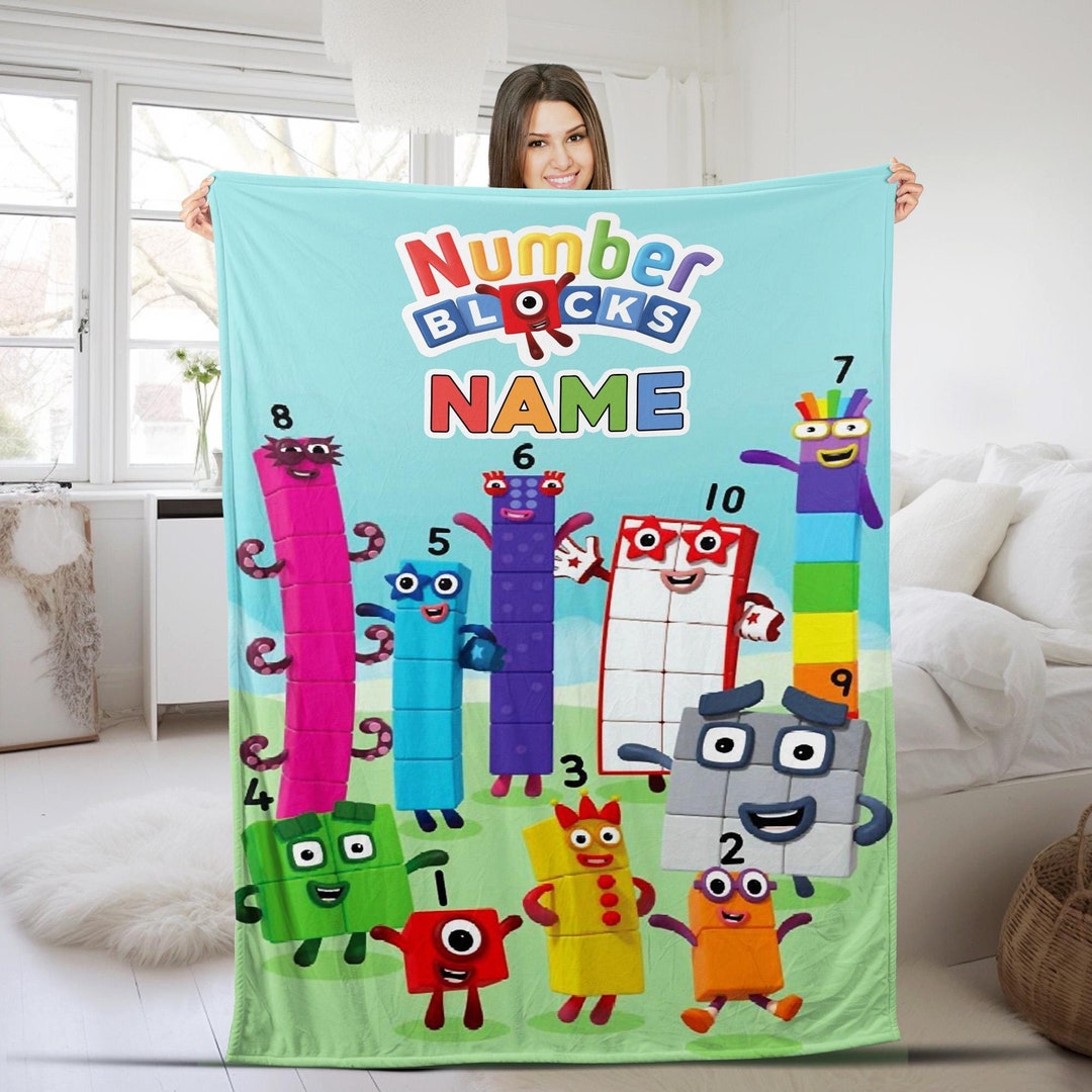 Personalized Numberblocks Quilt Blanket, Numberblocks Kids, Custom Name ...
