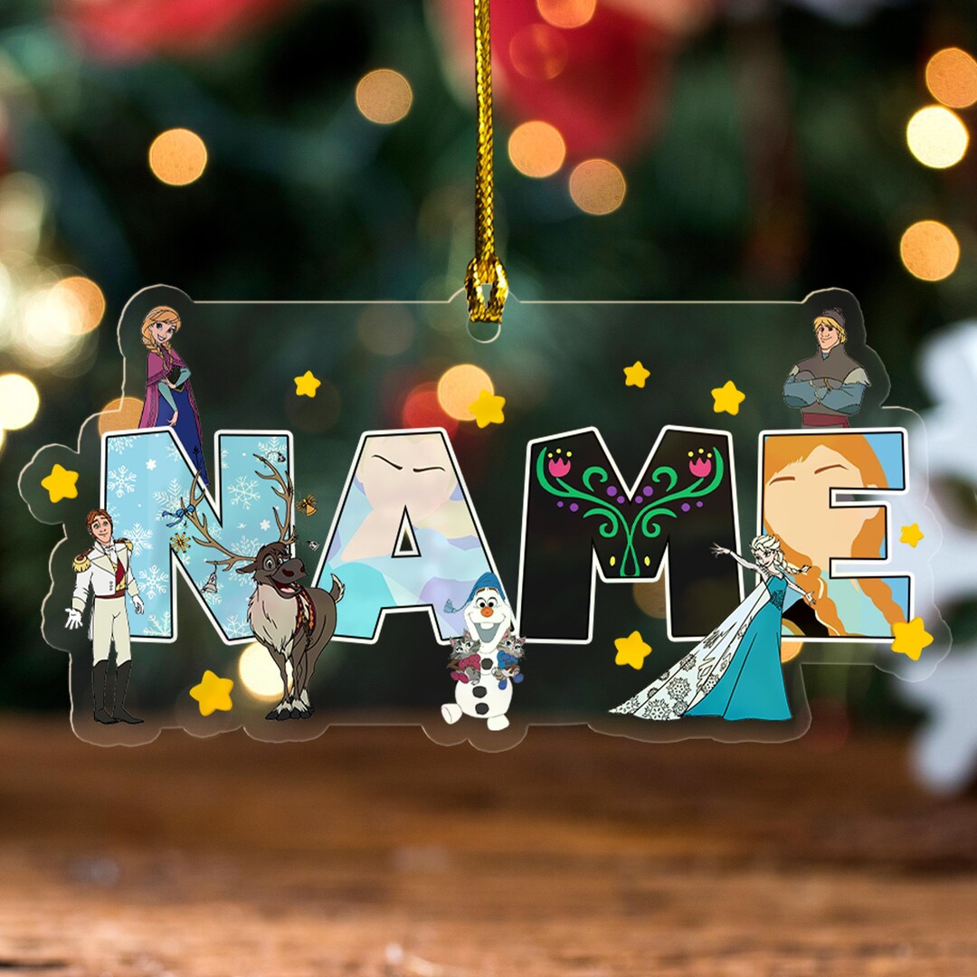 Personalized Disney Frozen Ornament, Custom Name Disney Princess Elsa ...