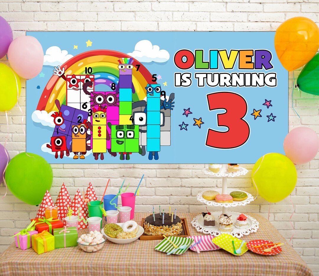 Personalized Numberblocks Birthday Banner, Printable Party Banner ...
