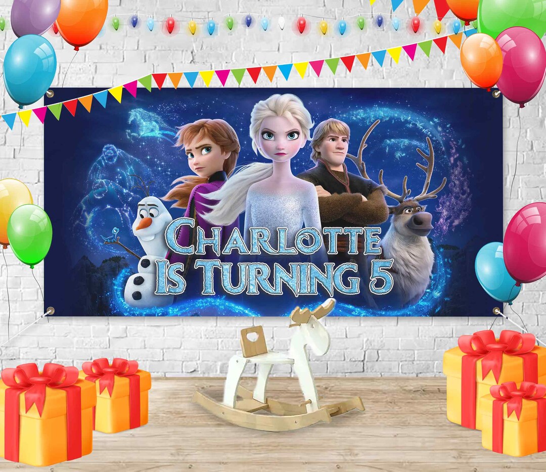 Frozen Birthday Banner, Elsa Banner, Elsa Personalized Banner, Frozen ...