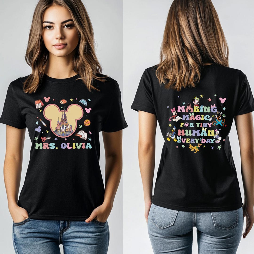 Personalized Disney Teacher Back to School Tee, Mickey & Friends First ...