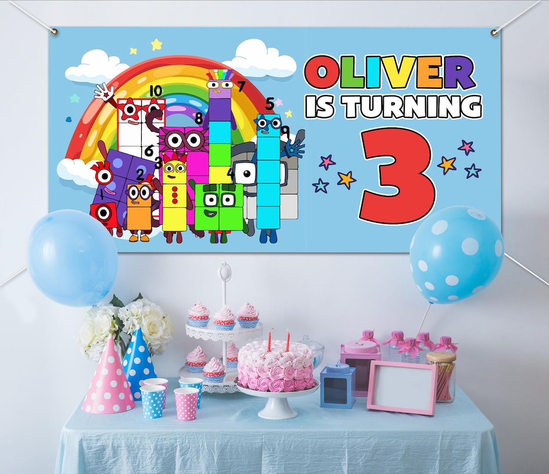 Personalized Numberblocks Birthday Banner, Printable Party Banner ...