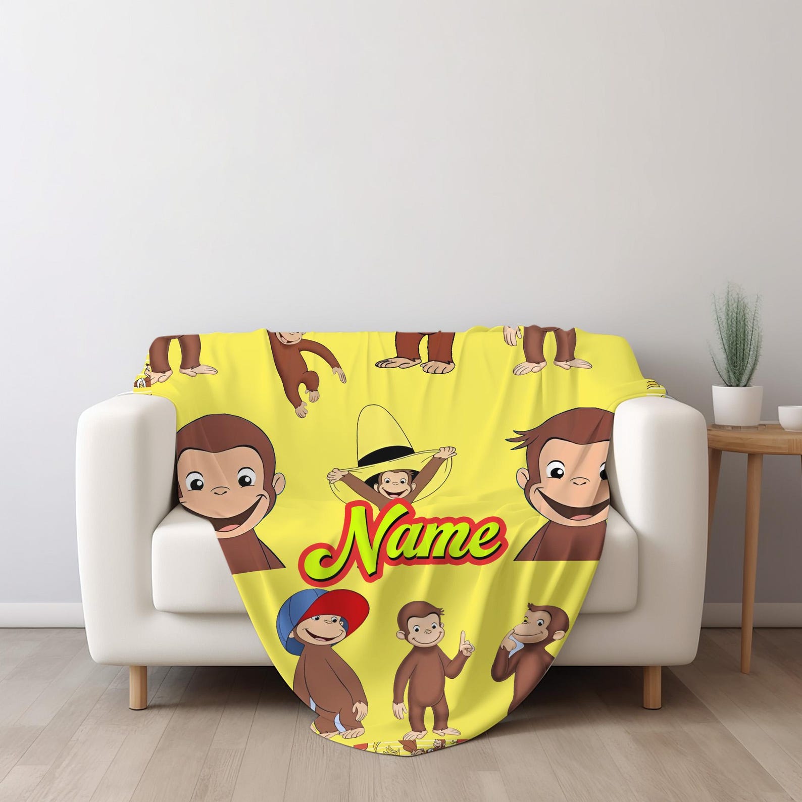 Personalized Curious George Blanket, Curious George Blanket, Curious ...