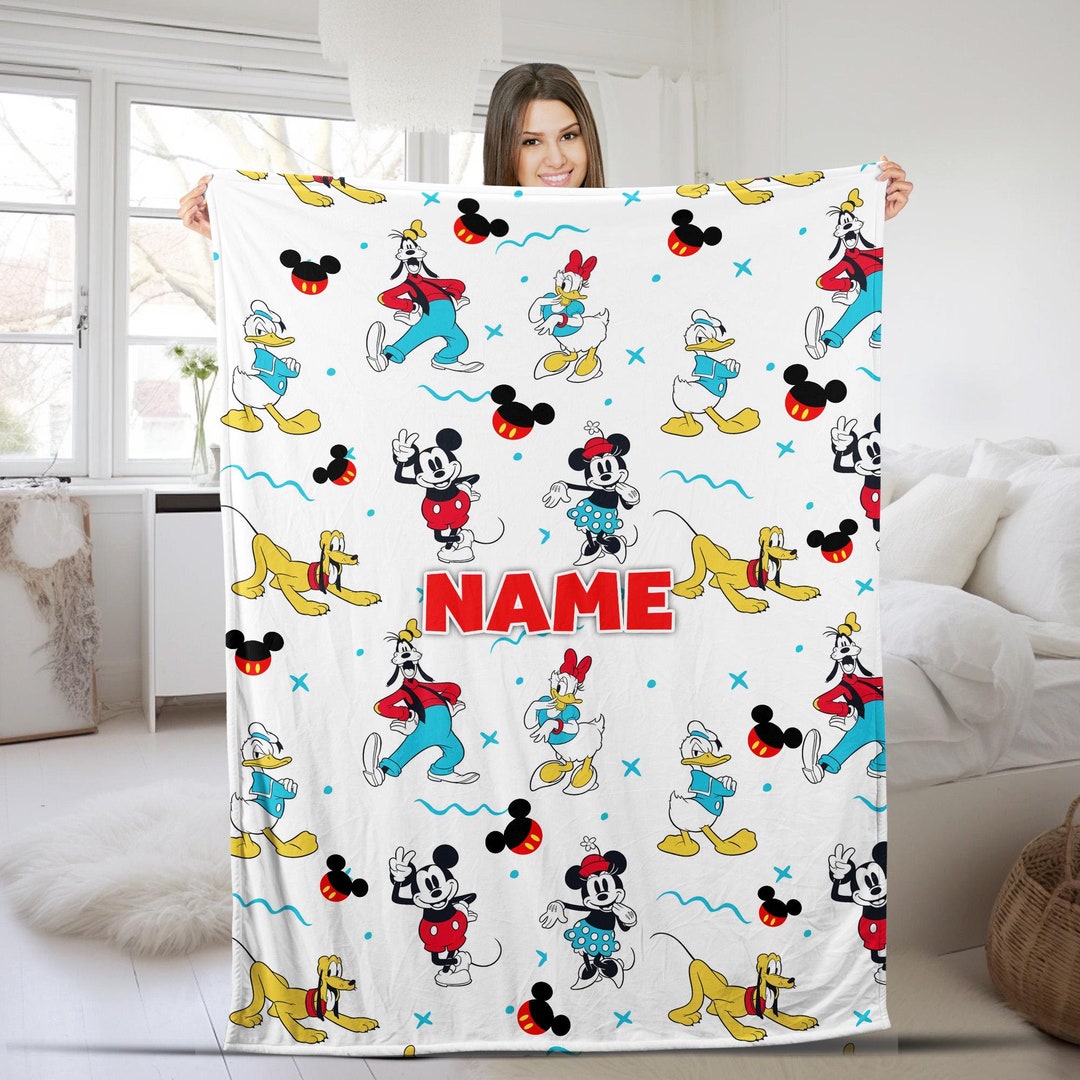 Personalized Mickey and Friends Blanket, Custom Name Disney Blankets ...