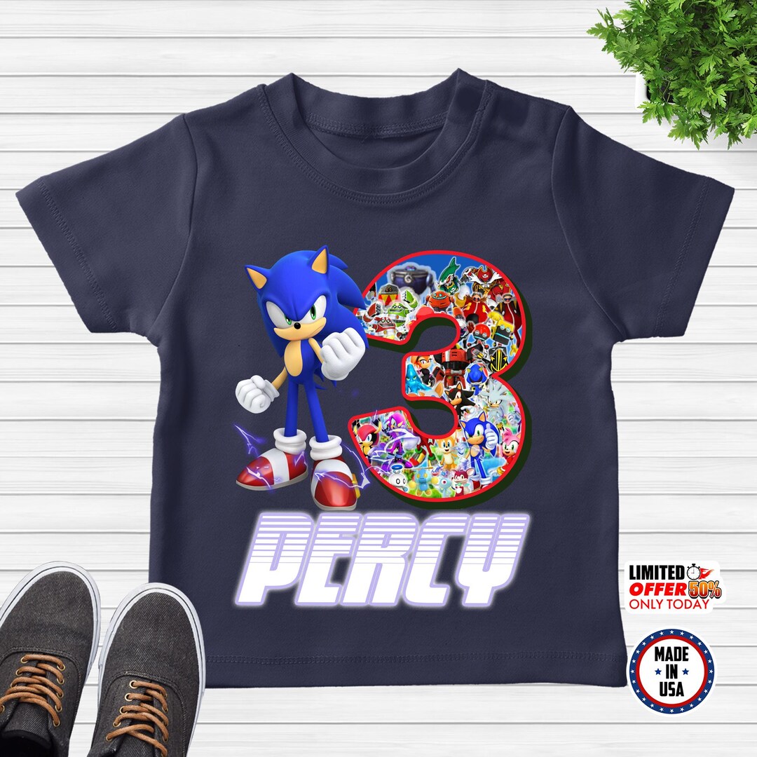 Custom Sonic Birthday Shirt, Personalized With Age and Name, Sonic ...