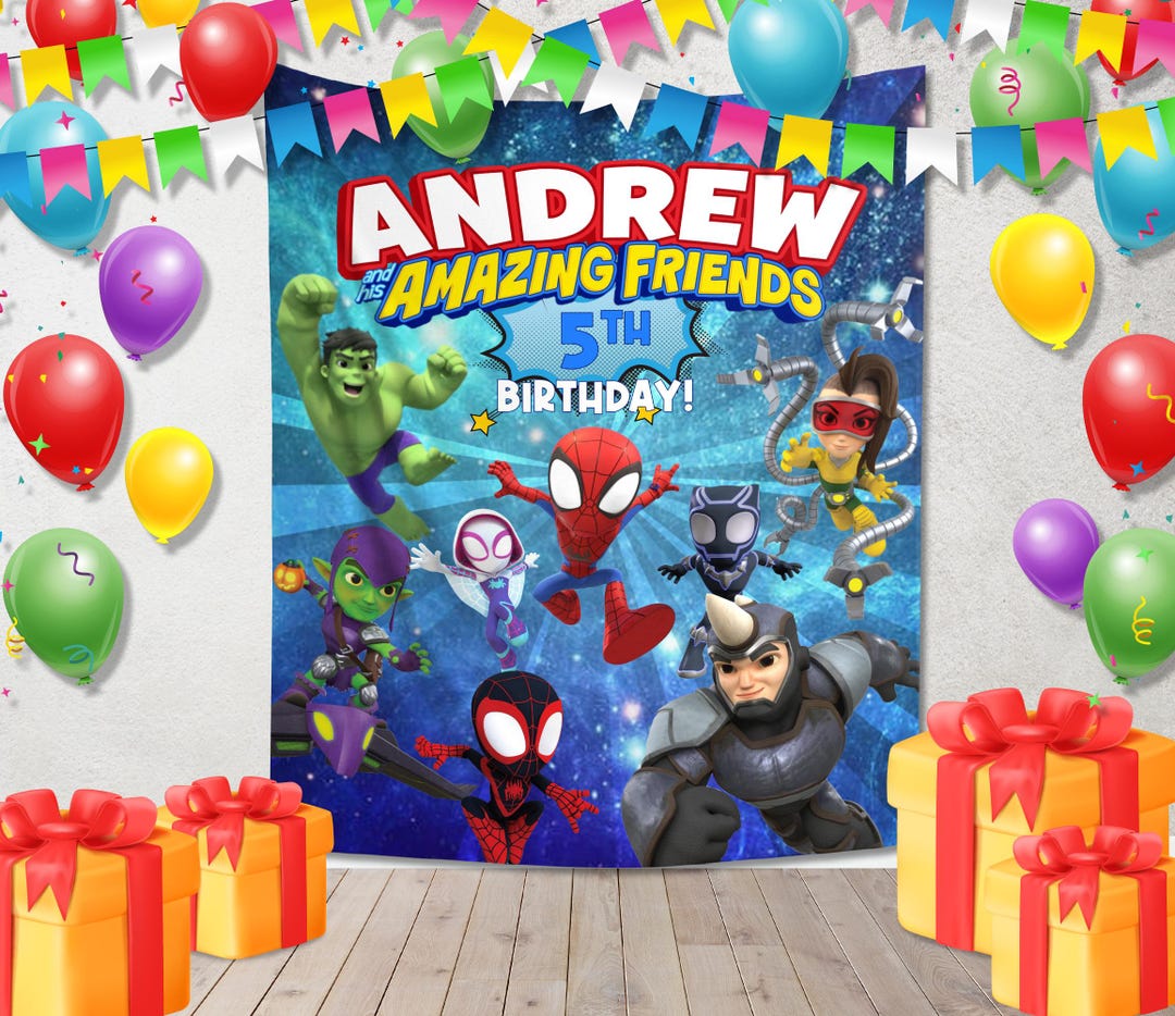 Spidey and His Amazing Friends Backdrop Design, Spiderman Banner ...