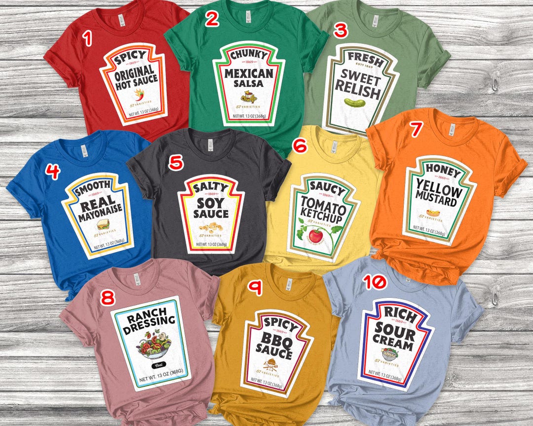 Group Mexican Condiment, Matching Halloween Costume Shirt Tacos Food ...