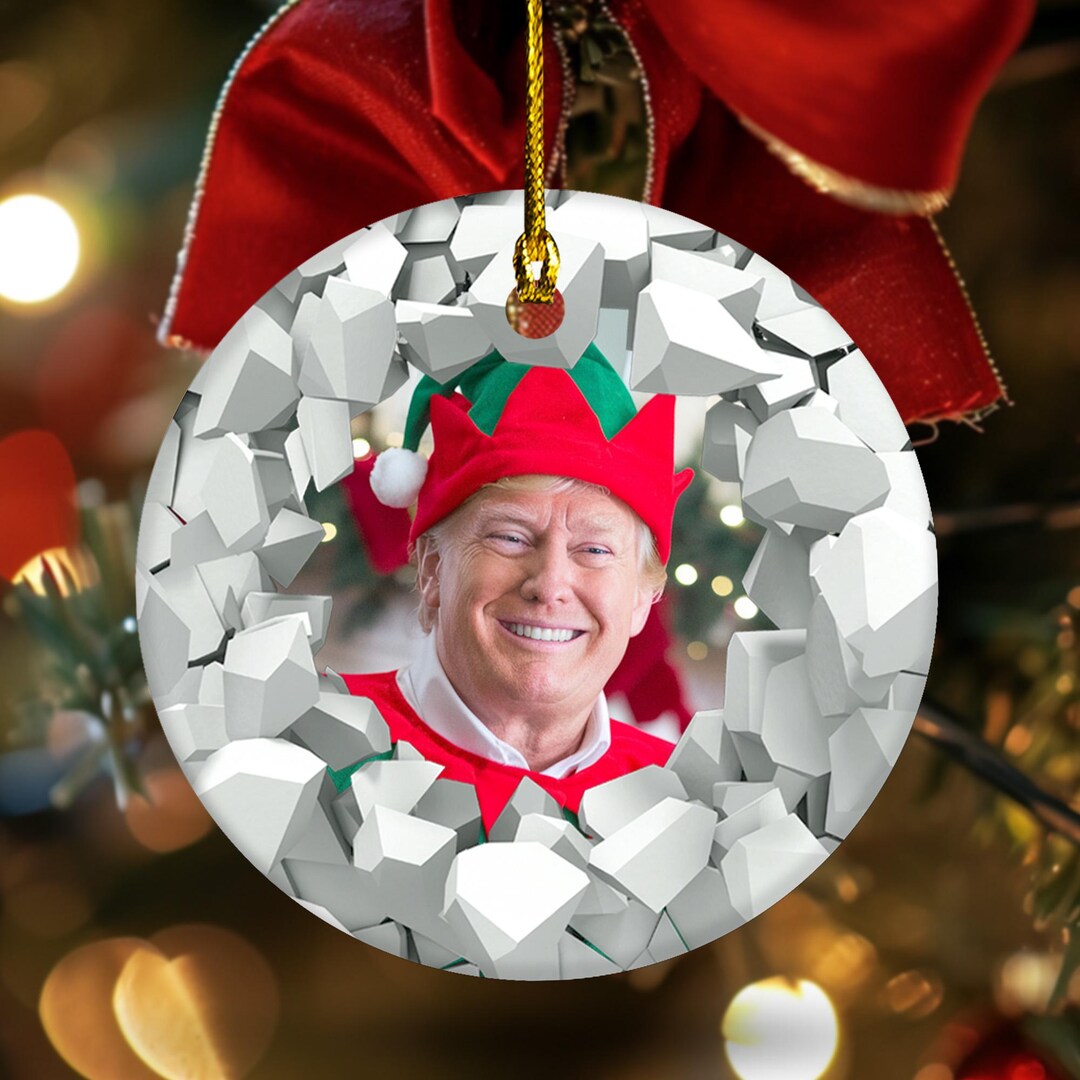 Santa Trump Christmas Ornament, Break Through Ornament, Make Christmas ...