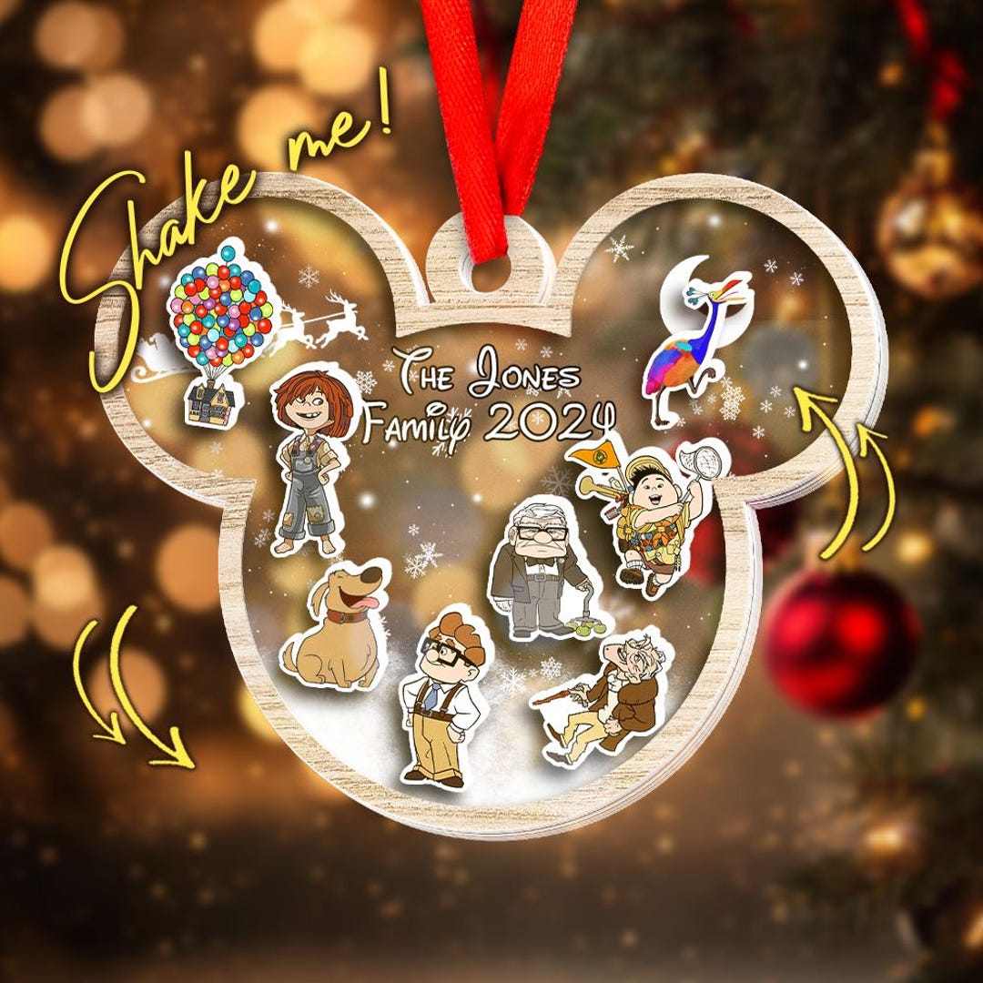 Personalized Disney Pixar up House Christmas Shaker Ornament, His Ellie ...