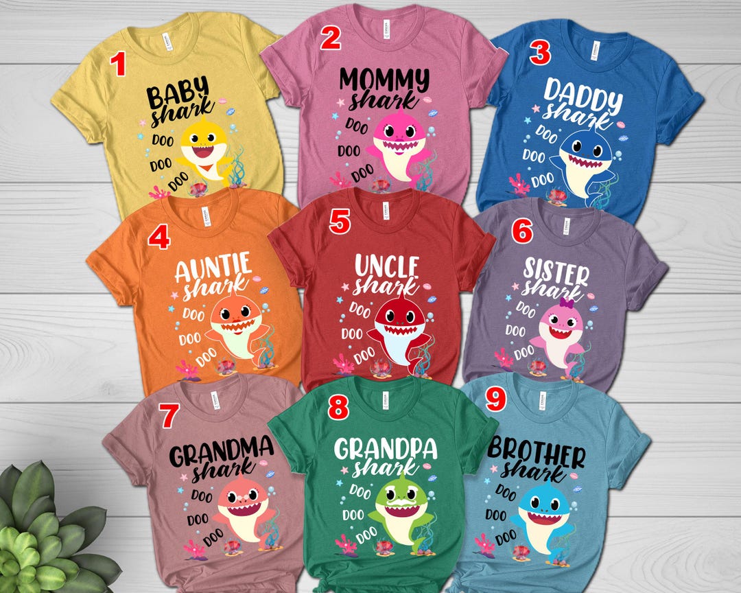 Baby Shark Family Shirt, Personalized Family Shark Shirt, Baby Shark ...