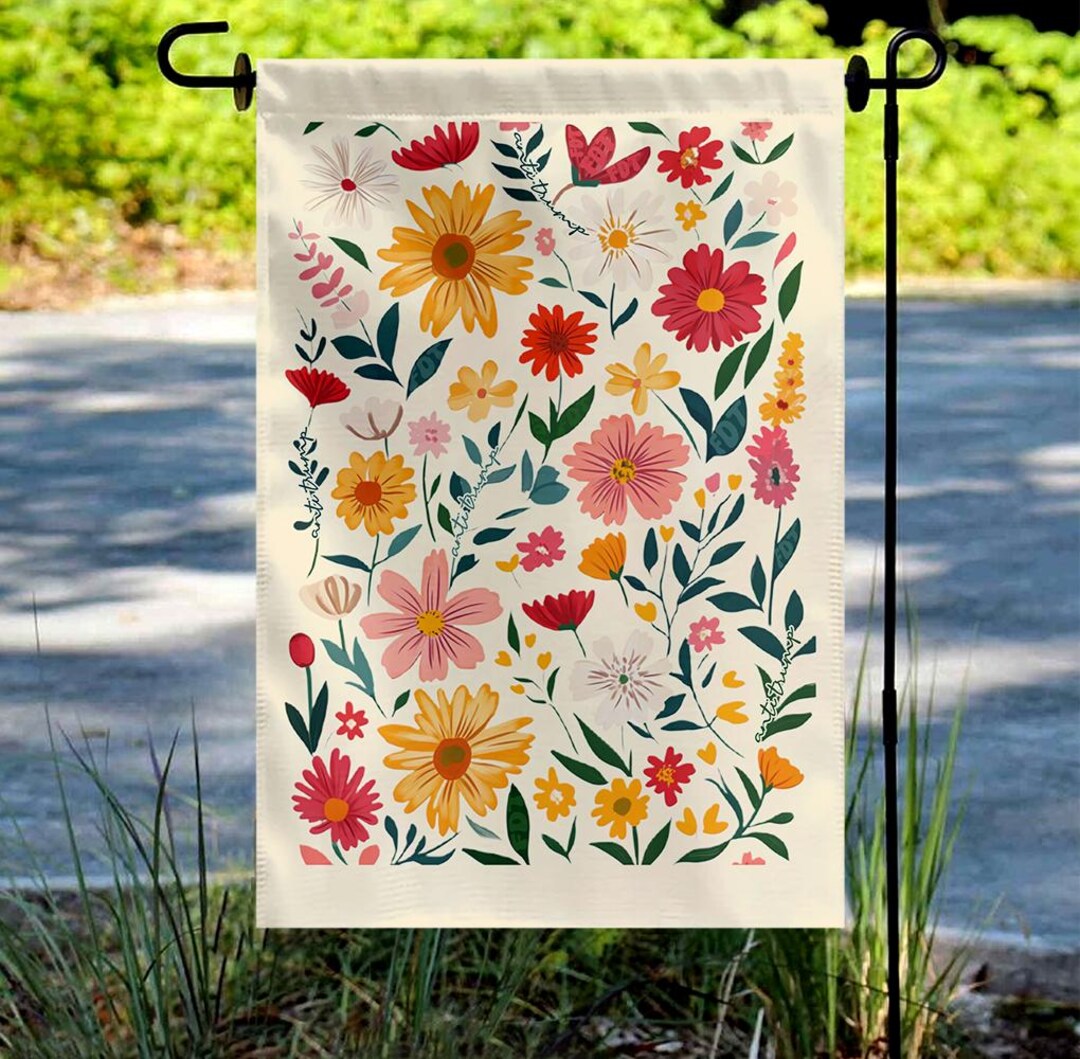 Subtle Anti Trump Boho Floral Garden Flag, Resist Garden Flag, Liberal ...