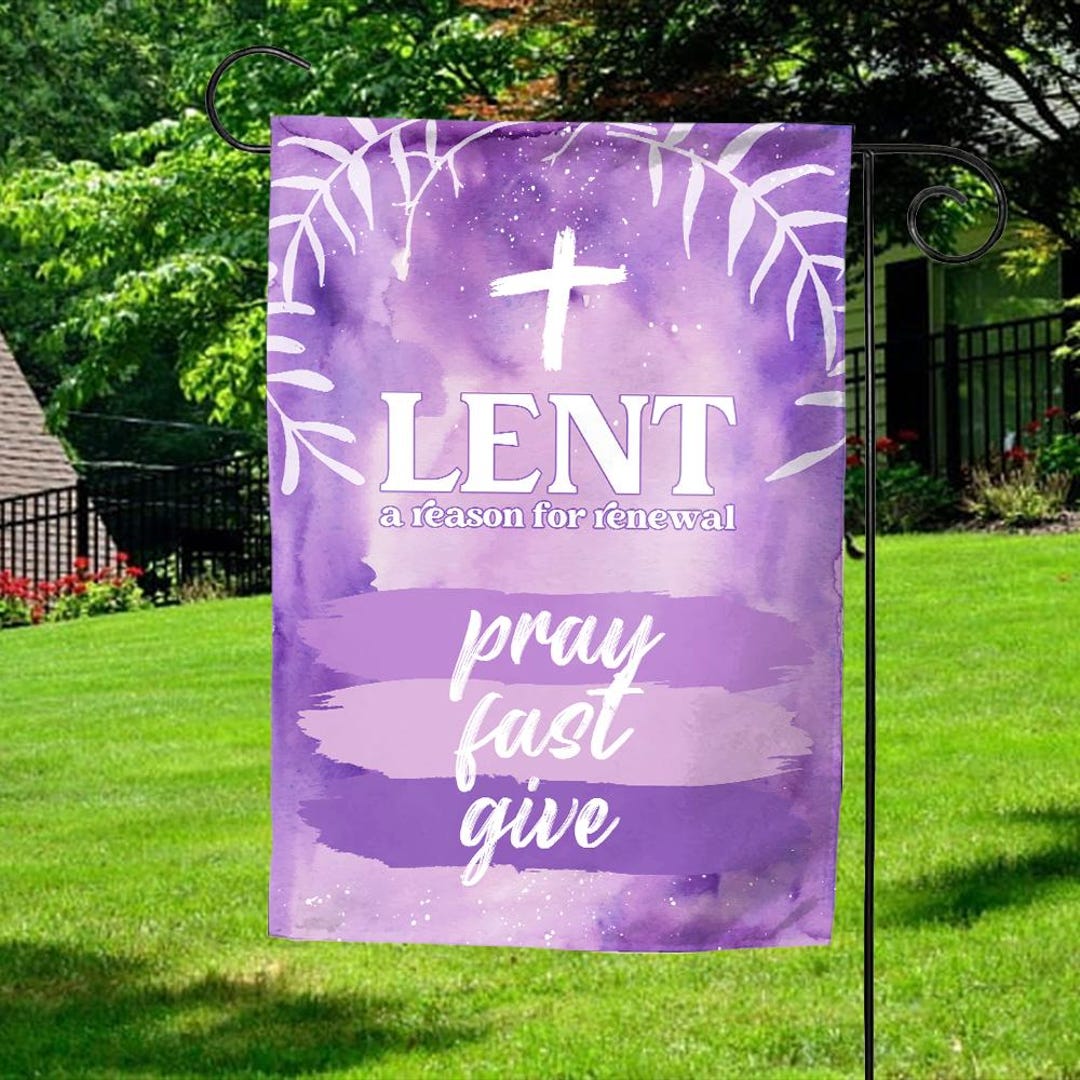 Purple Ash Wednesday Banner Garden Flag,to Dust You Shall Return,lent ...