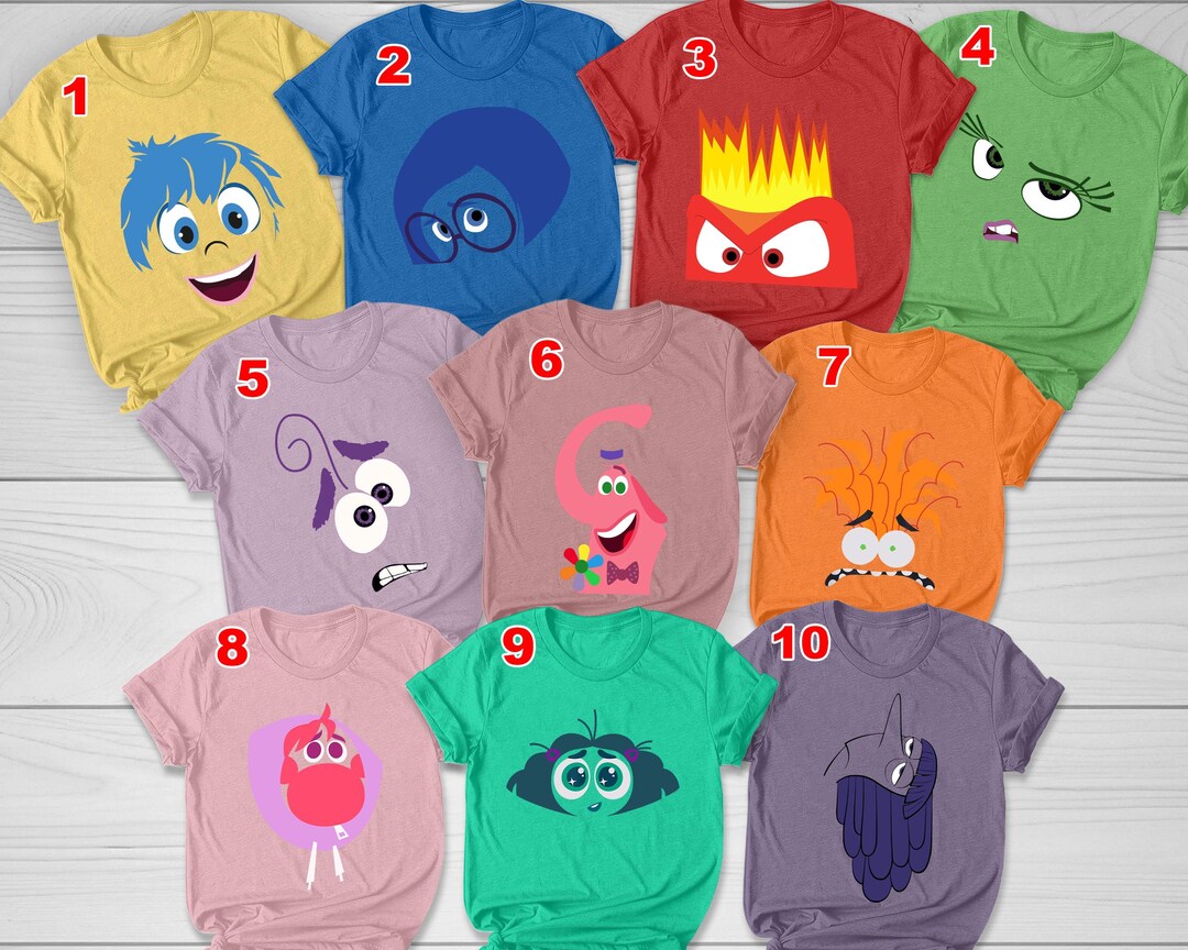 Inside Out Shirts, Inside Out Characters Costume, Inside Out Group ...