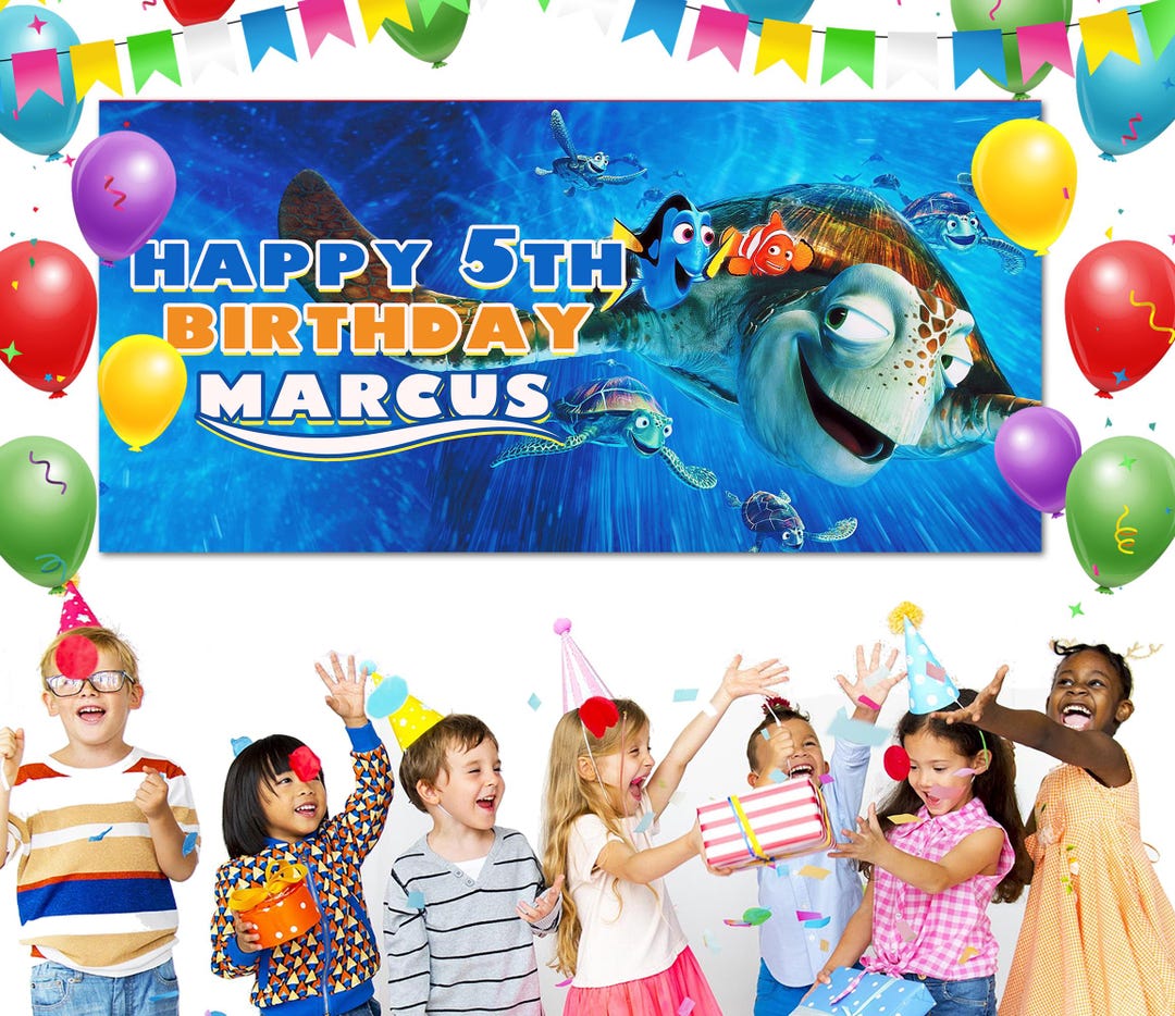 Finding Nemo Birthday Backdrop, Finding Nemo Birthday Party, Finding ...