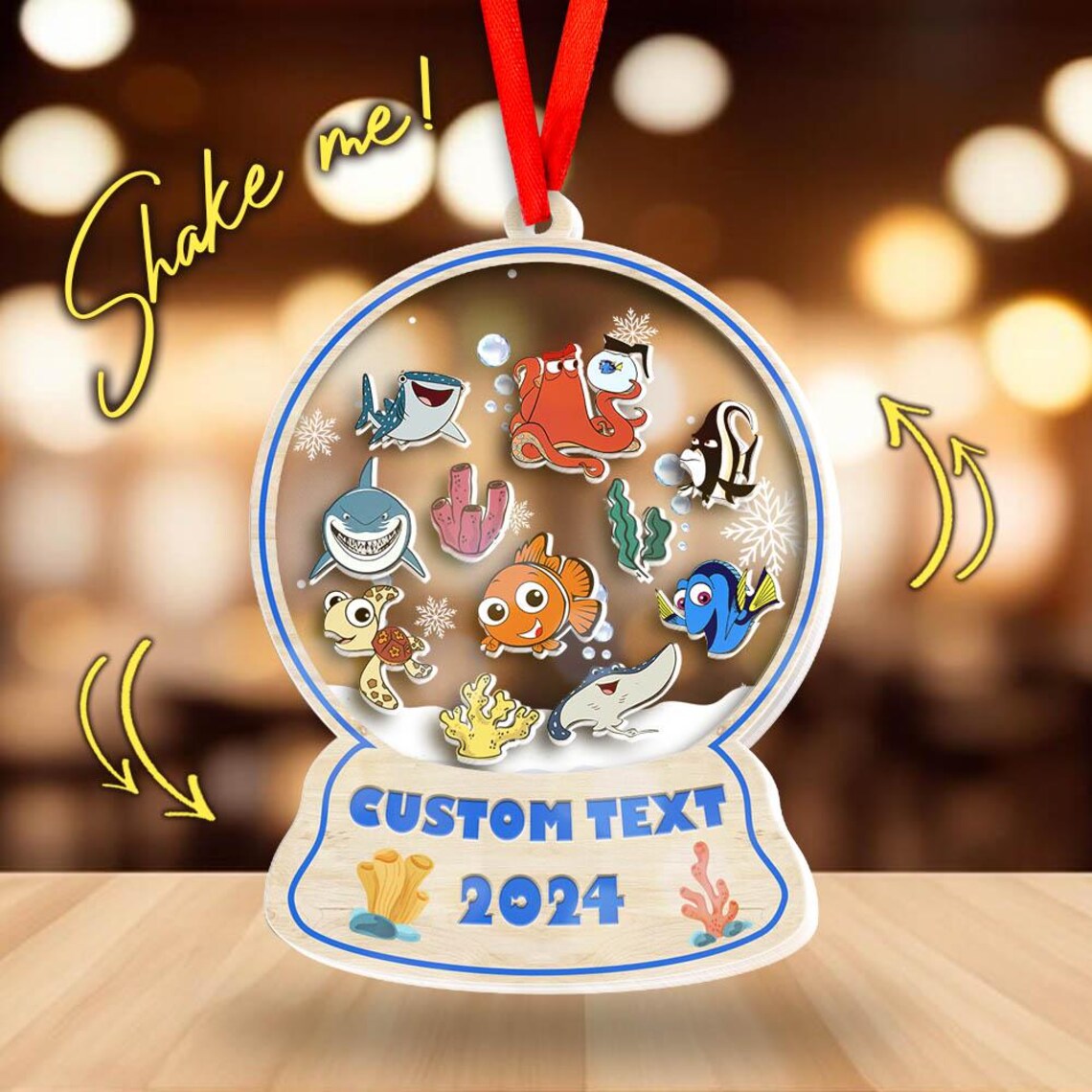 4D Customized Finding Nemo Christmas Ornament, Nemo Dory Wood and ...