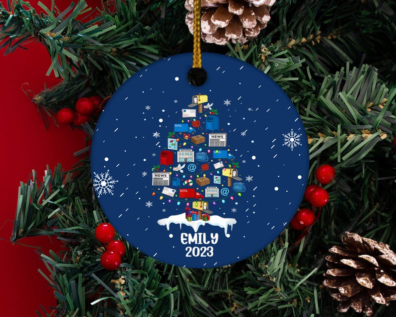 Personalized Postal Service Christmas Tree Ornament, Thank You Postal ...