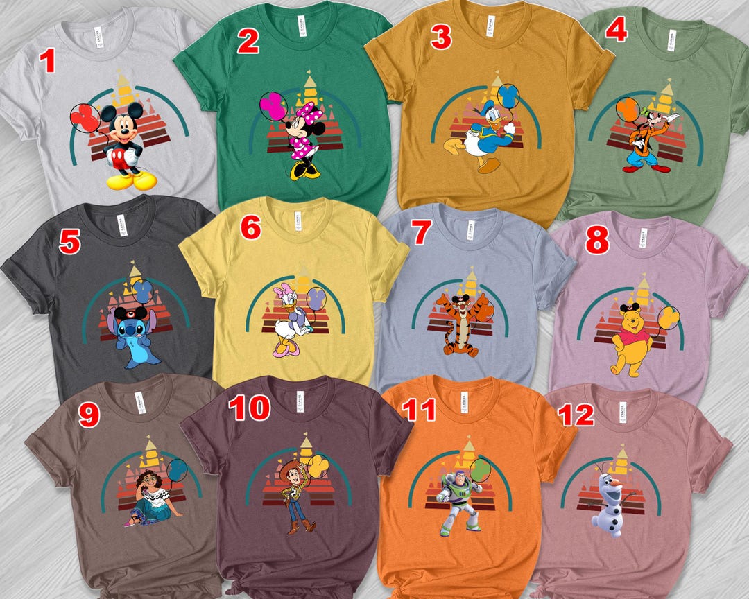 Custom Disney Character Group Matching Shirts, Mickey Minnie Pluto ...