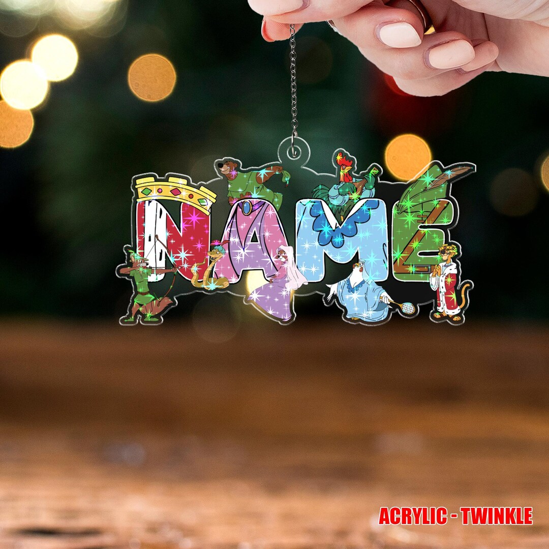 Personalized Disney Robin Hood Christmas Ornament, Hero Fox Alphabet ...