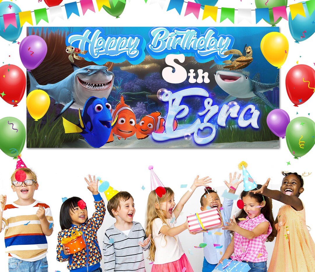 Finding Nemo Birthday Backdrop, Finding Nemo Banner, Finding Nemo Party ...