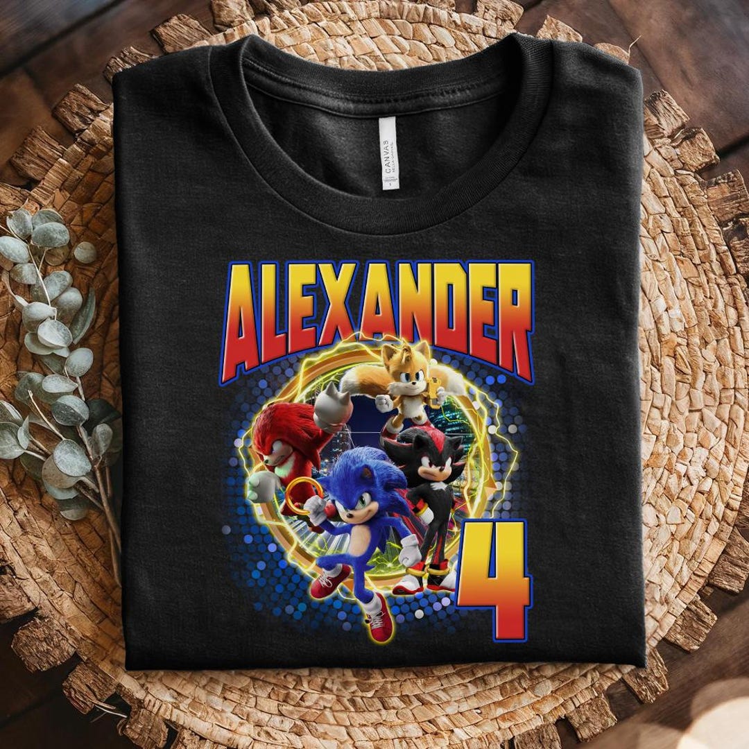 Custom Sonic the Hedgehog Birthday Shirt, Personalized for Boys, Girls ...
