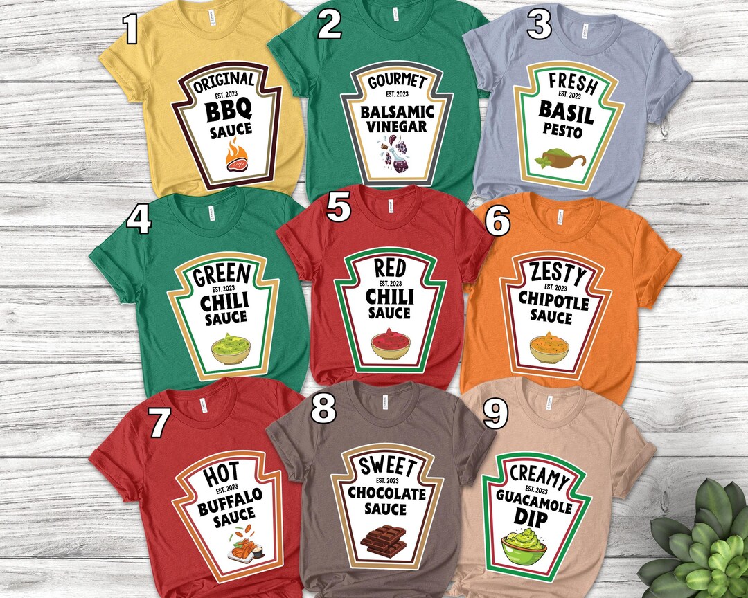 Group Condiment Shirt, Group Halloween Costume, Group Party Shirt ...