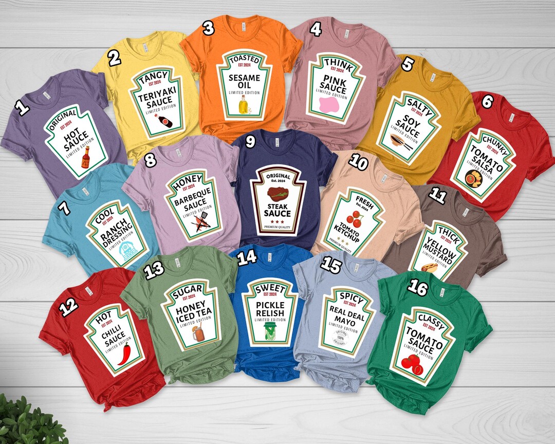 Group Condiments T-shirt, Custom Shirt, Group Shirt, Party Shirt ...