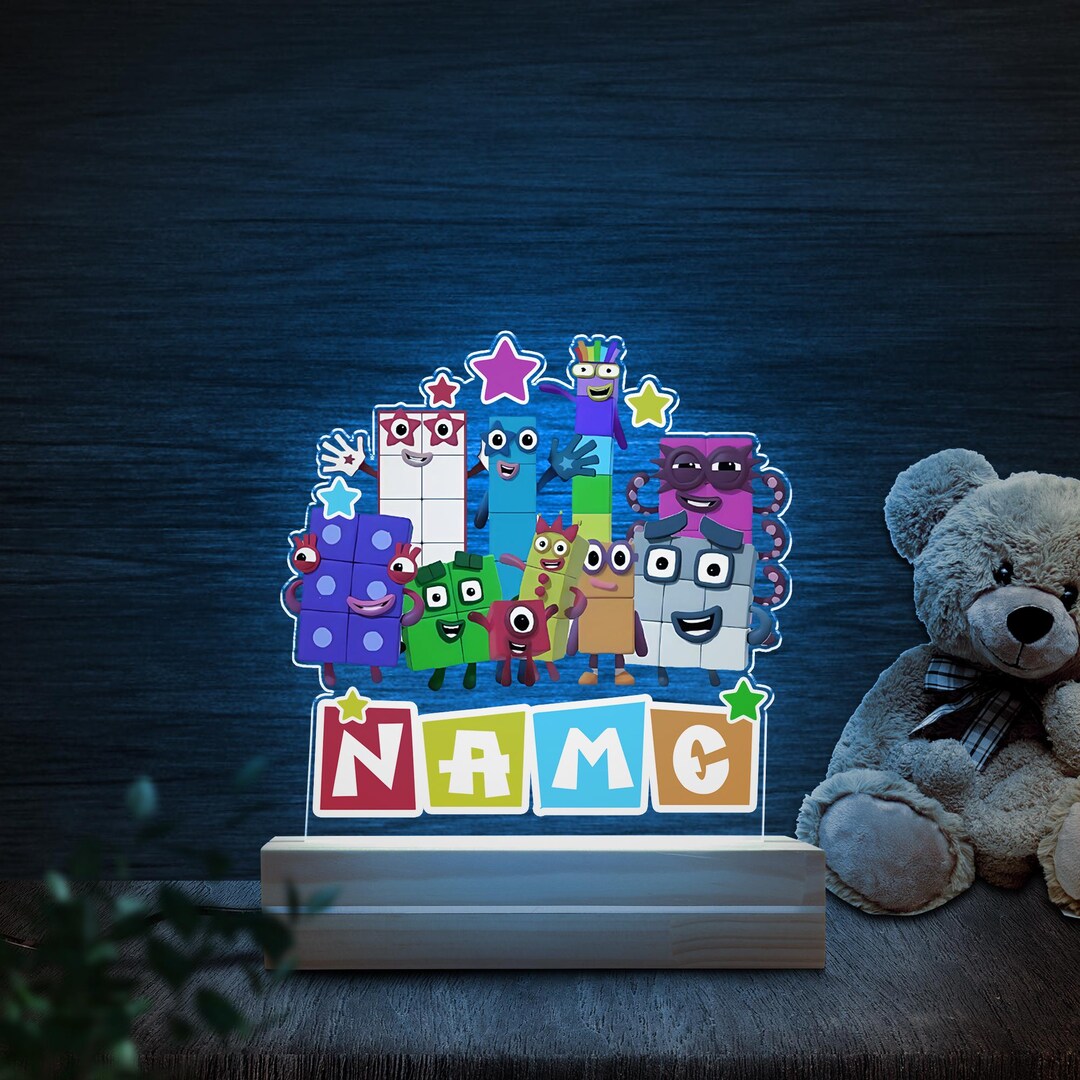 Personalized Numberblocks Night Light, Cartoon LED Table Desk Lamp ...