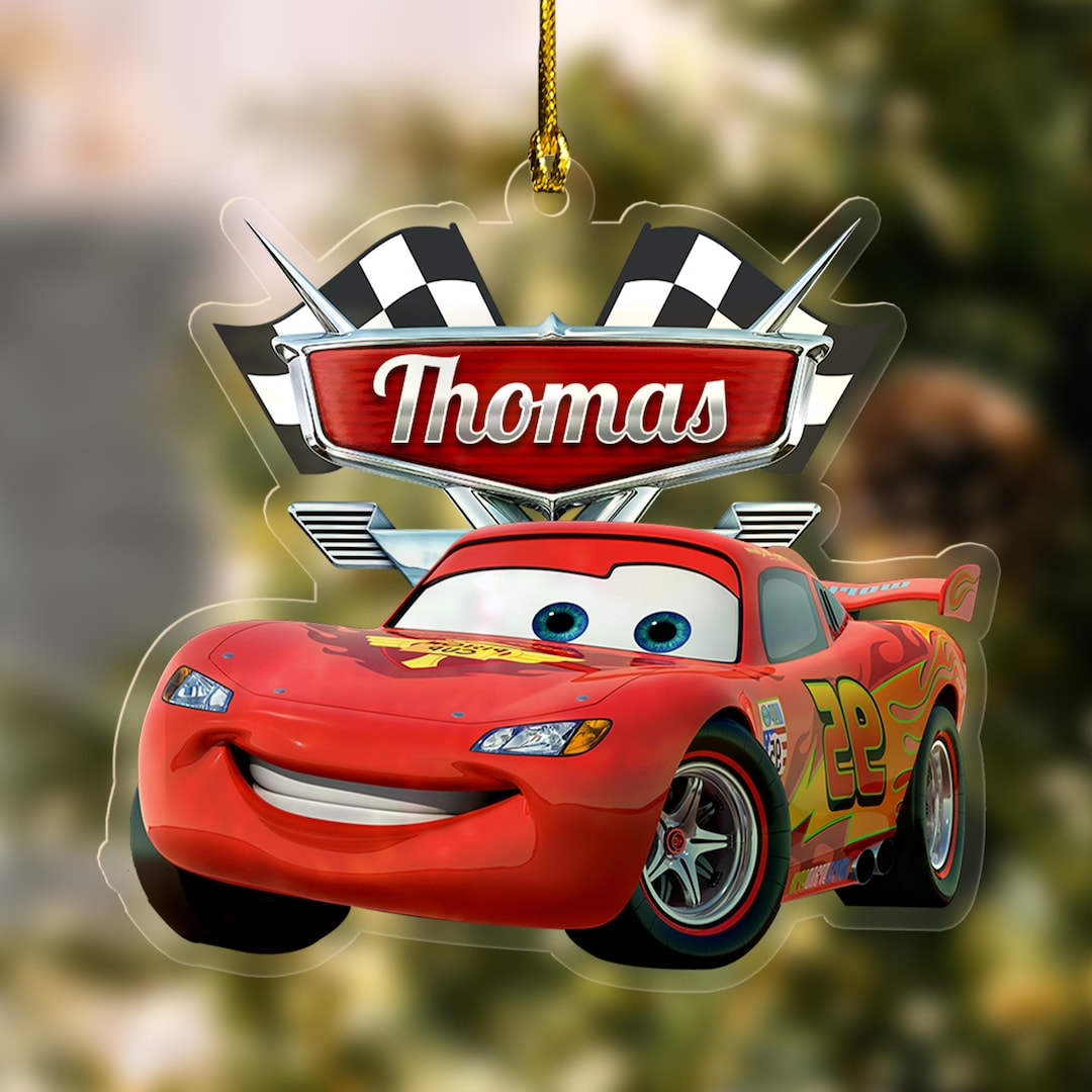 Personalized Disney Pixar Cars Ornament, Custom Name Lightning Mcqueen ...