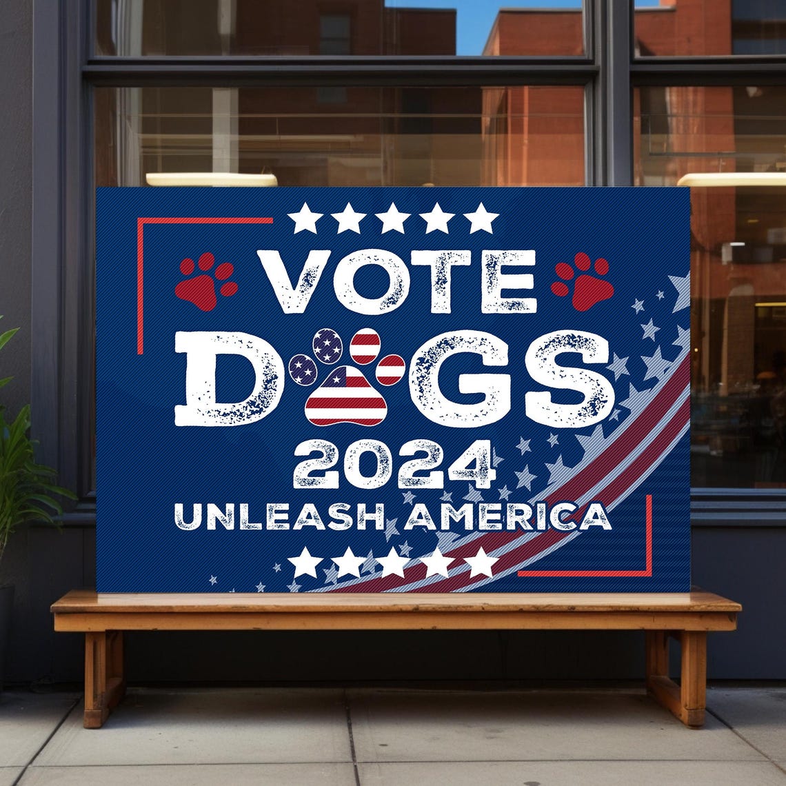Vote Dogs 2024 Yard Sign, Funny Dogs Presidential Election 2024 Yard ...