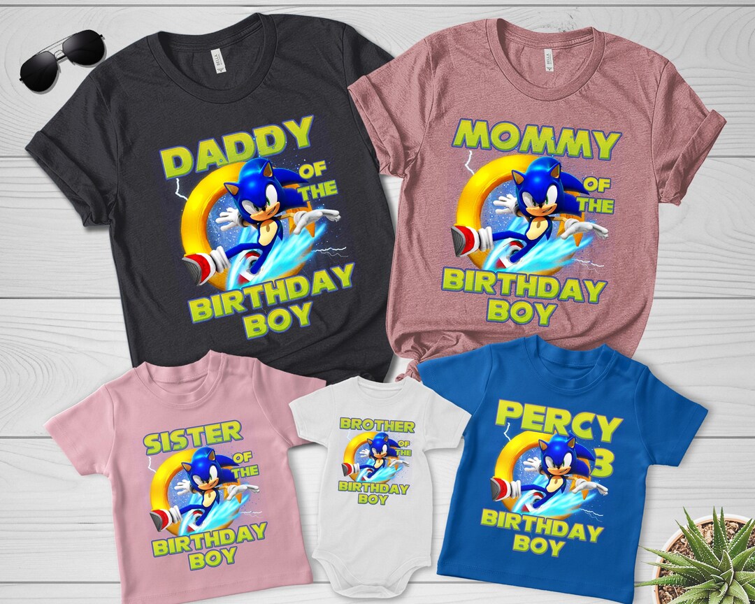 Custom Sonic Birthday Boy Shirt, Personalized Sonic Birthday Shirt ...