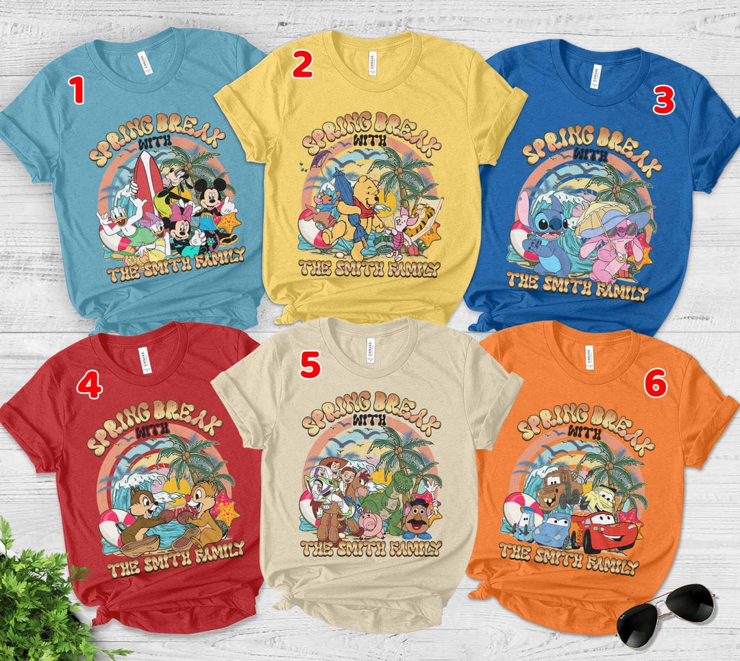 Custom Disney Movie Spring Break 2025 Shirts, Toy Story, Disney Car ...