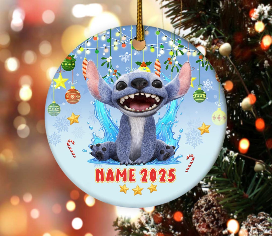 Personalized Disney Stitch Ornament, Disney Family Christmas Tree ...