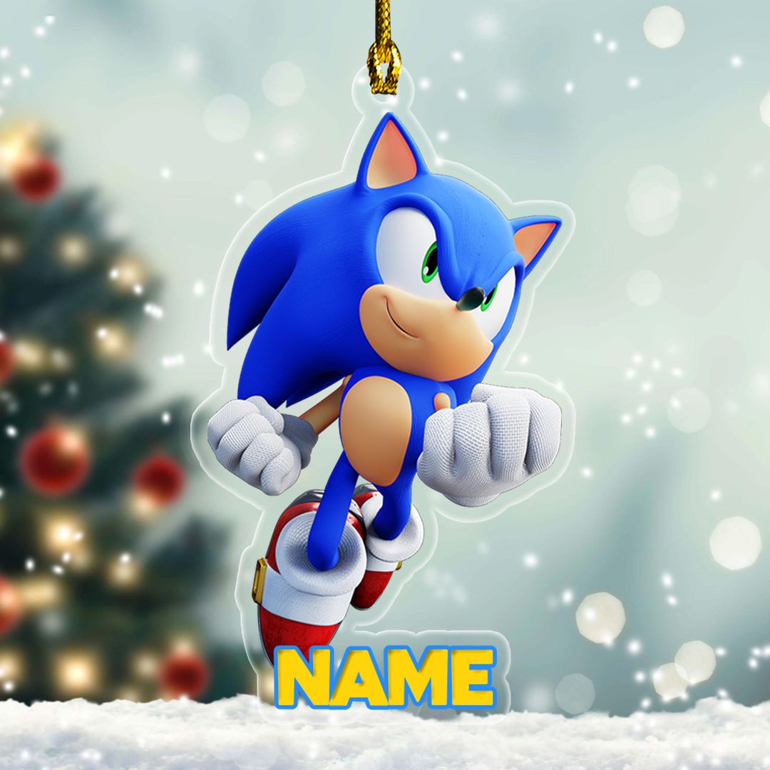 Custom Sonic Ornament, Sonic the Hedgehog 2024, Sonic and Friends Xmas ...
