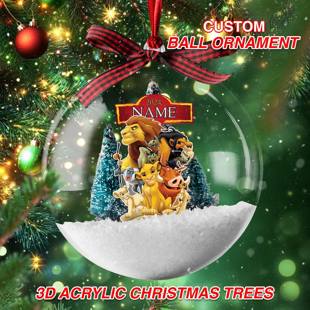 Personalized Lion King 3D Ball Christmas Ornament, Simba Christmas ...