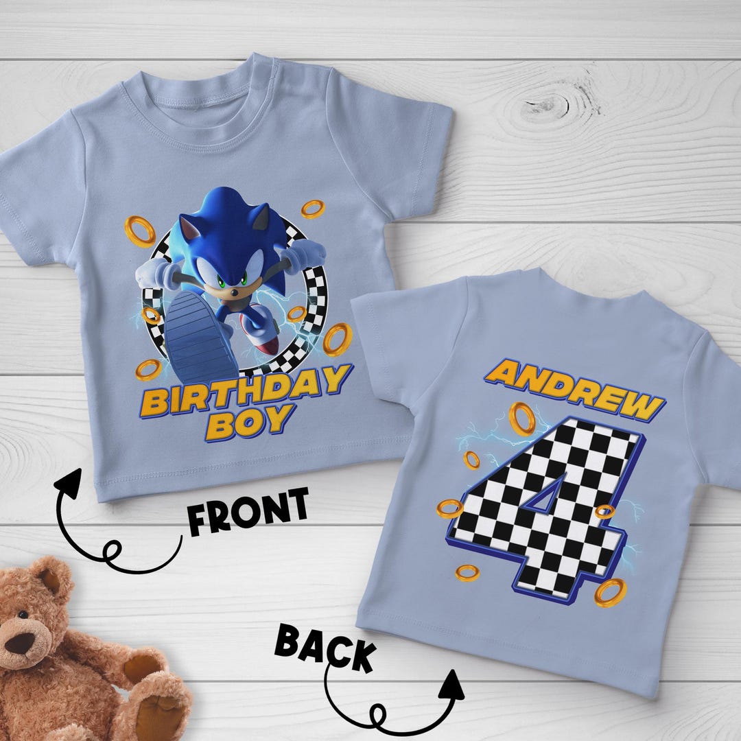 Sonic Birthday Shirt, Custom Age and Name,custom Sonic Shirt,sonic ...