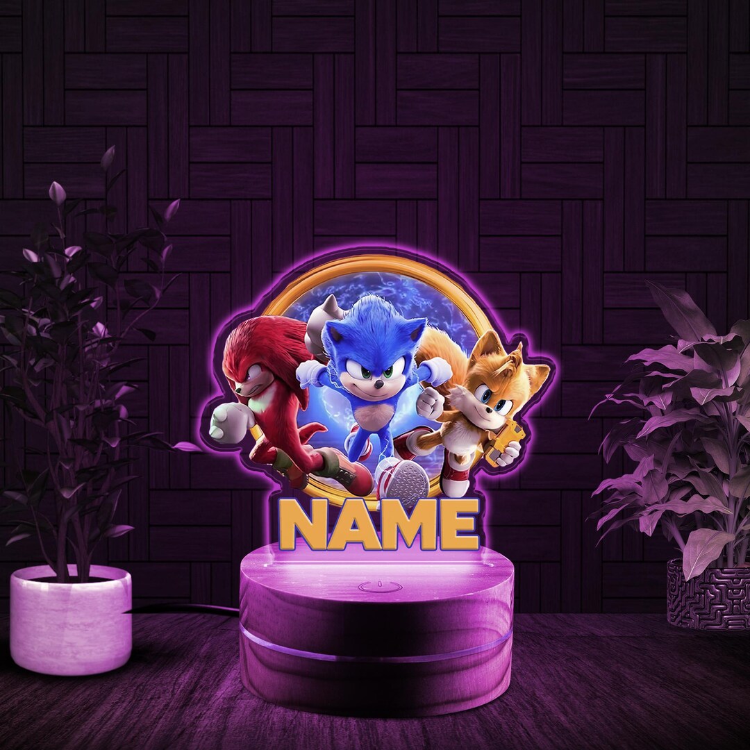 Personalized Sonic Hedgehog LED Night Light, LED Lamp, Personalized ...