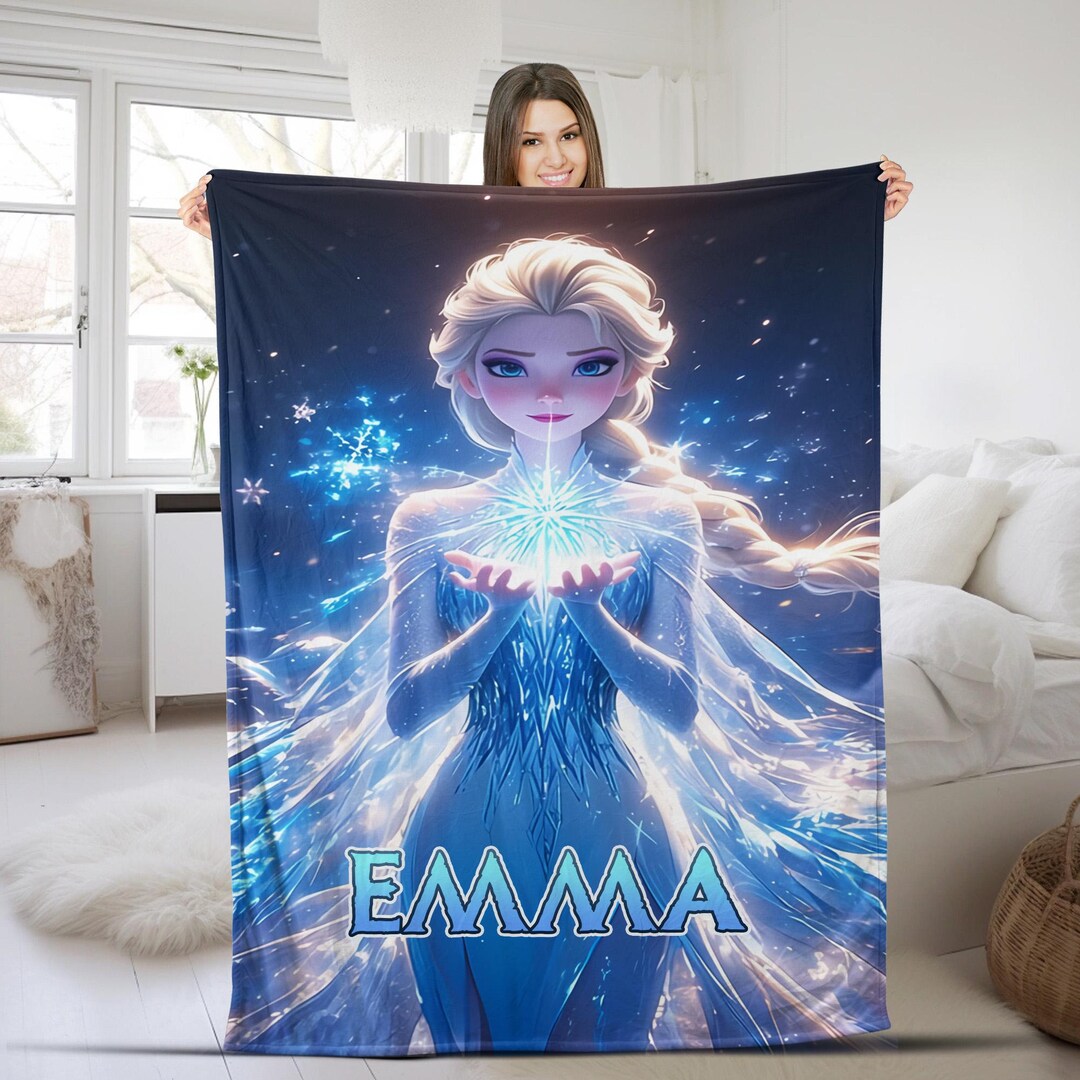 Personalized Frozen Blanket, Disney Princess Elsa Blanket, Custom Name ...