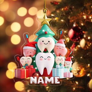 Personalized Dentistry Tooth Christmas Ornament 2D Acrylic, Christmas ...