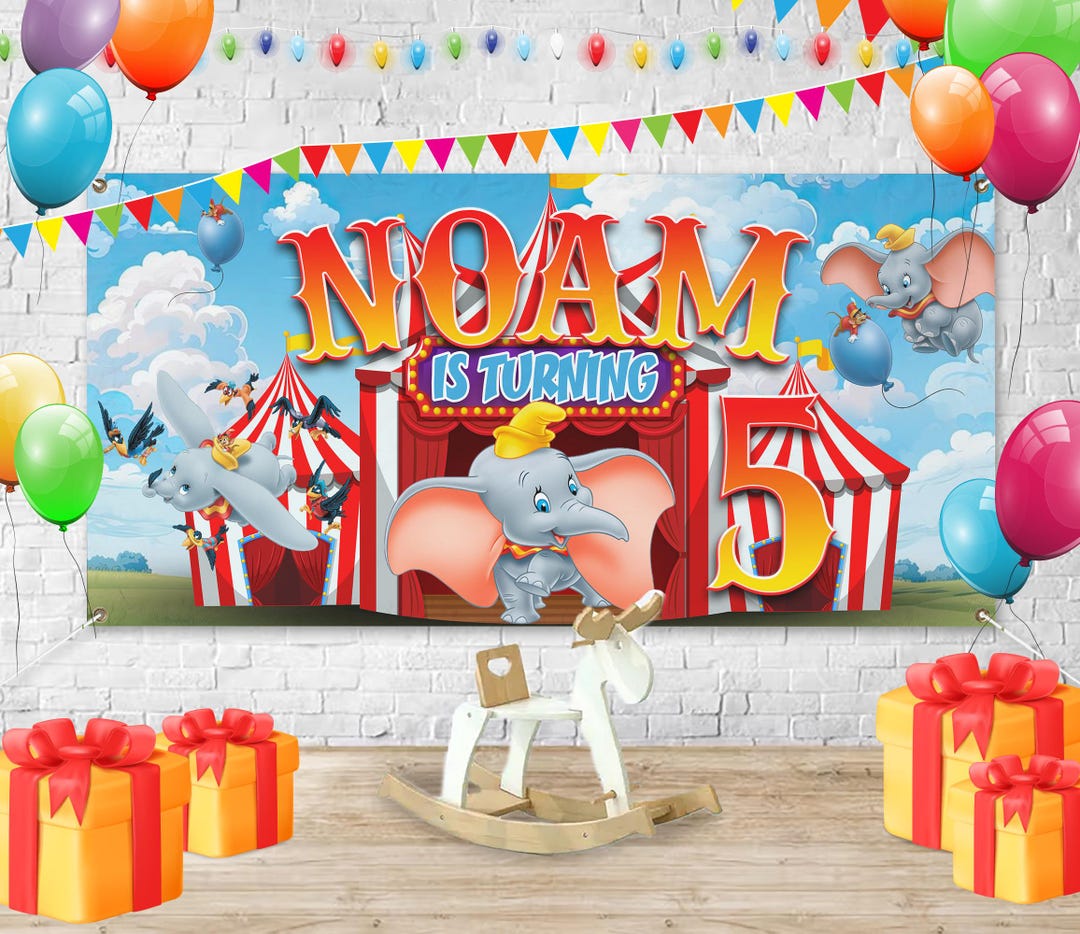 Dumbo Backdrop, Dumbo Backdrop Birthday, Dumbo Party, Dumbo Party ...
