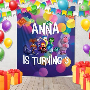 Custom Inside Out Birthday Backdrop, Inside Out Birthday Banner, Inside ...