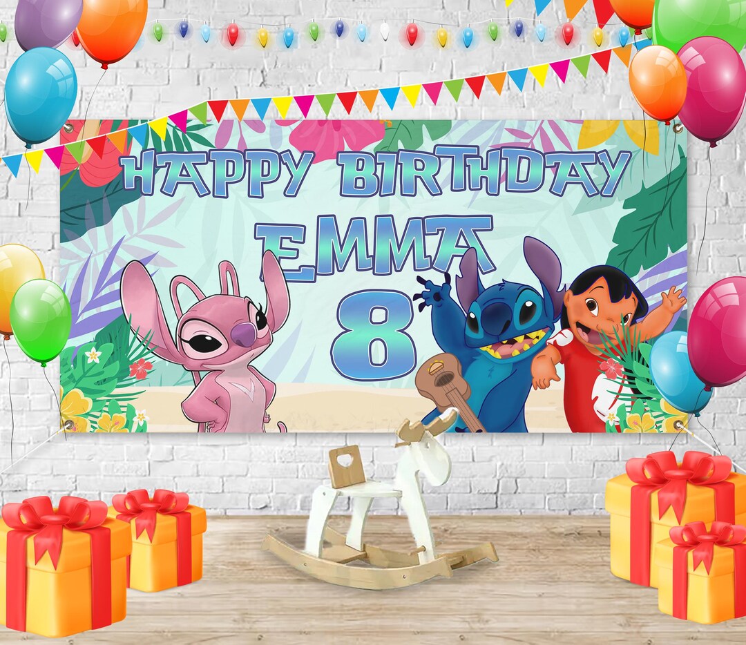 Stitch Banner, Birthday Banner, Stitch Party Birthday, Stitch Birthday ...