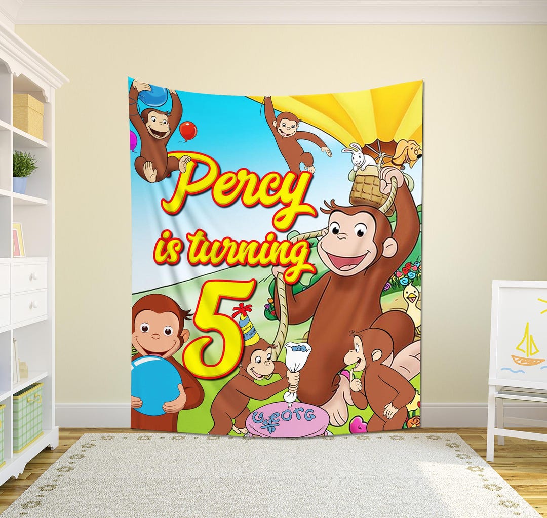 Personalized Curious George Birthday Backdrop,curious George Birthday ...