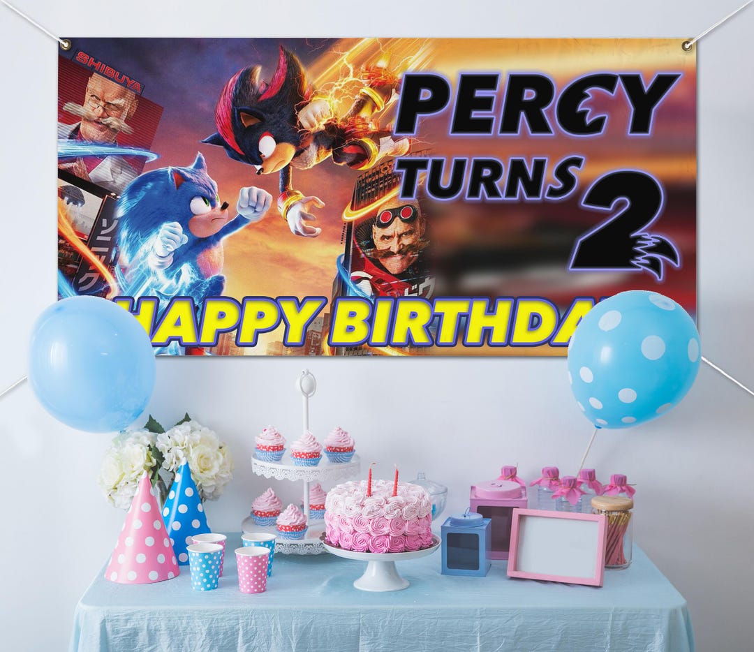 Sonic the Hedgehog Birthday Backdrop | Custom Sonic Party Banner ...