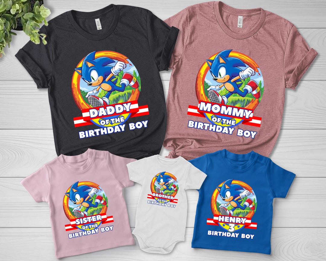 Sonic Birthday Family Custom Shirt,family Holiday Gift,personalized ...