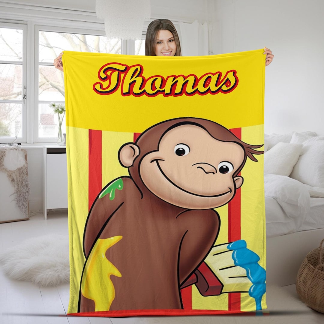 Personalized Curious George Blanket Curious George Blanket, Curious ...