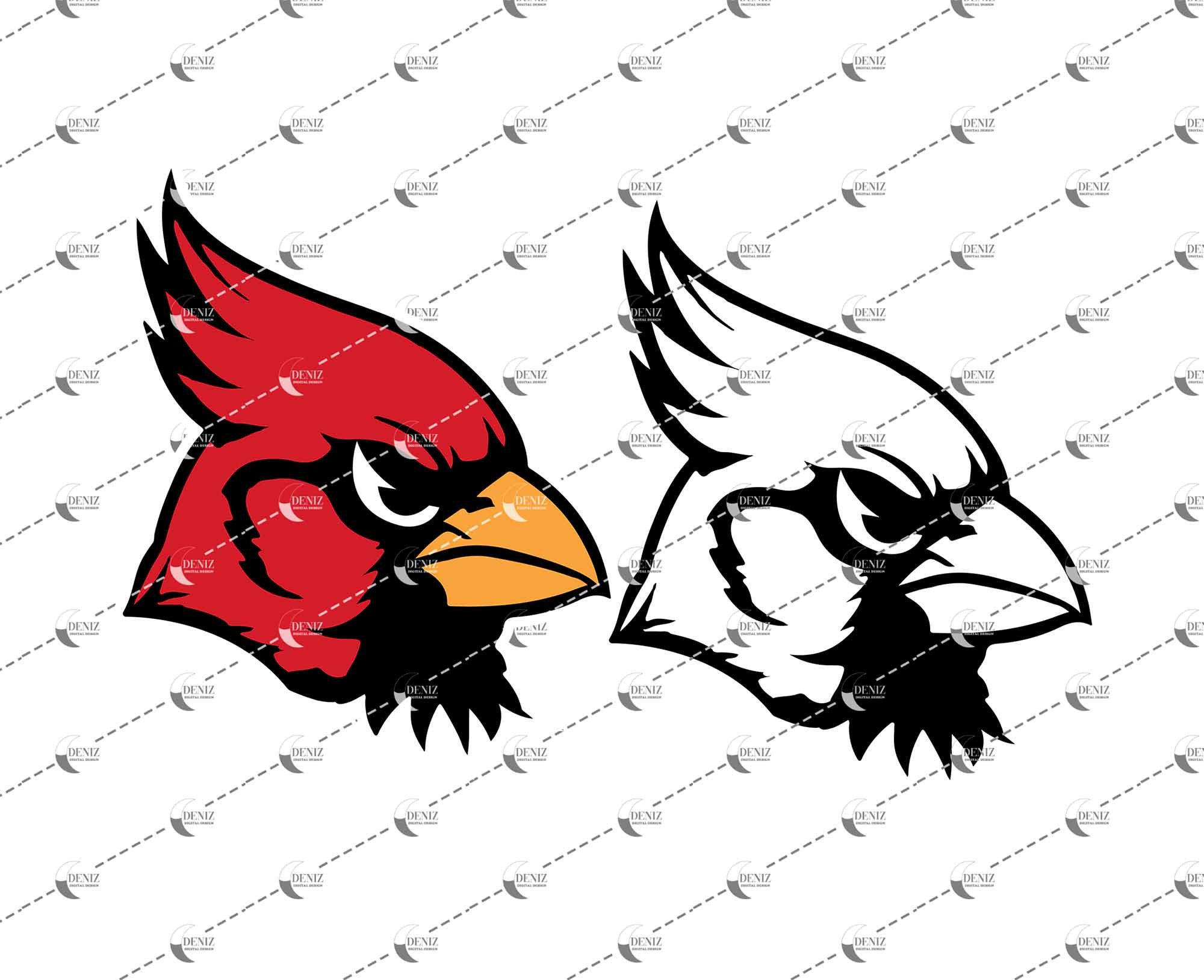 Cardinal Mascot Head Logo, Cardinals Football SVG, Cardinals Vector ...